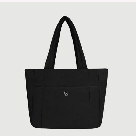 The Paper Bunny Puffer Shopper Tote Bag - Black, Women's Fashion, Bags ...