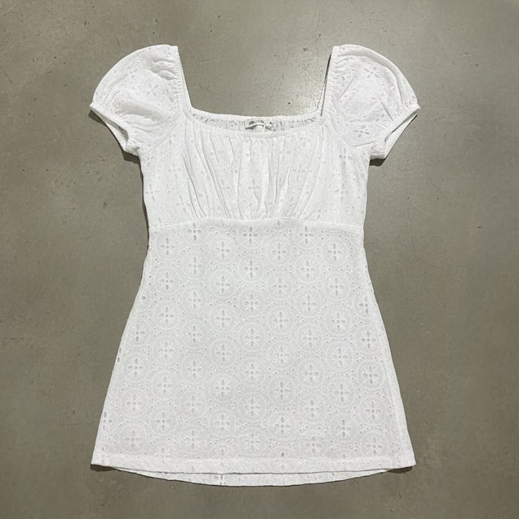 White milkmaid baby doll coquette dollette top eyelet, Women's Fashion ...