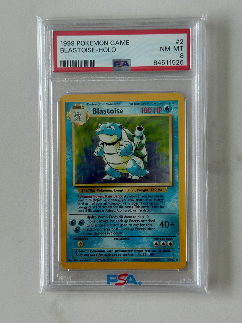 Base Set English Blastoise PSA 8, Hobbies & Toys, Toys & Games on Carousell