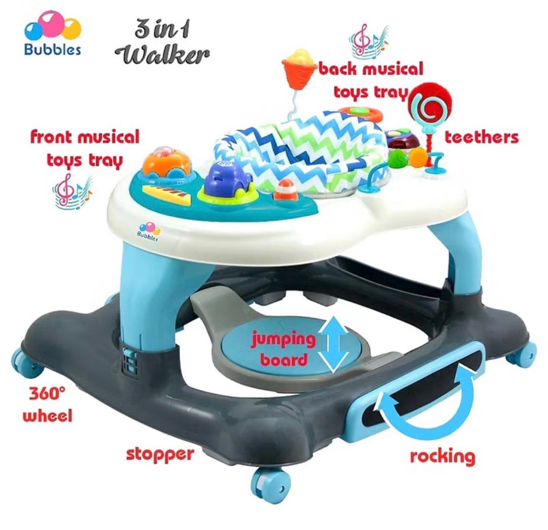 Bubbles 3-in-1 Baby Walker, Babies & Kids, Infant Playtime on Carousell