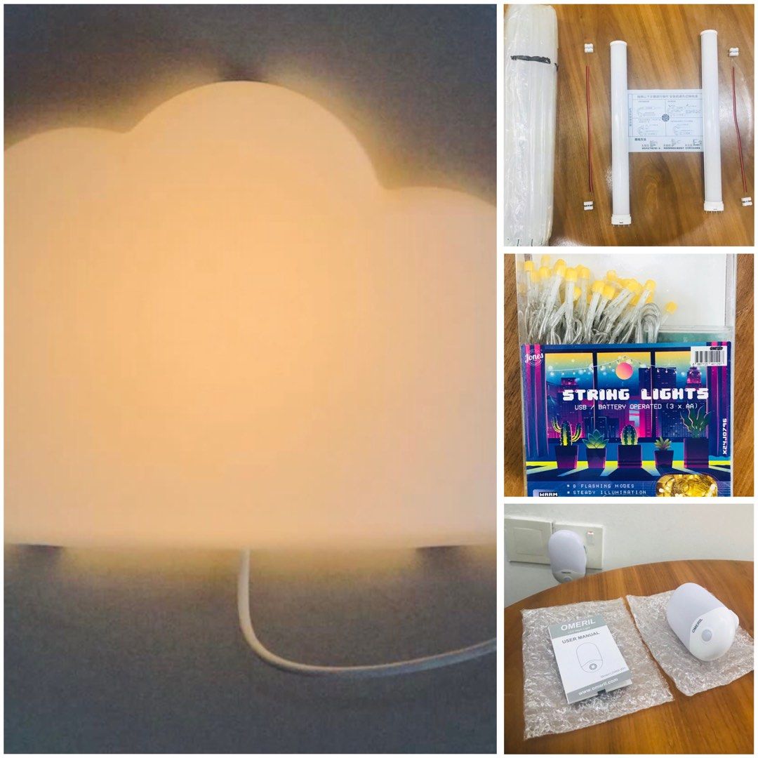 Ikea UPPLYST wall lamp, white/Motion Sensor Omeril LED Night/Four-pin ...