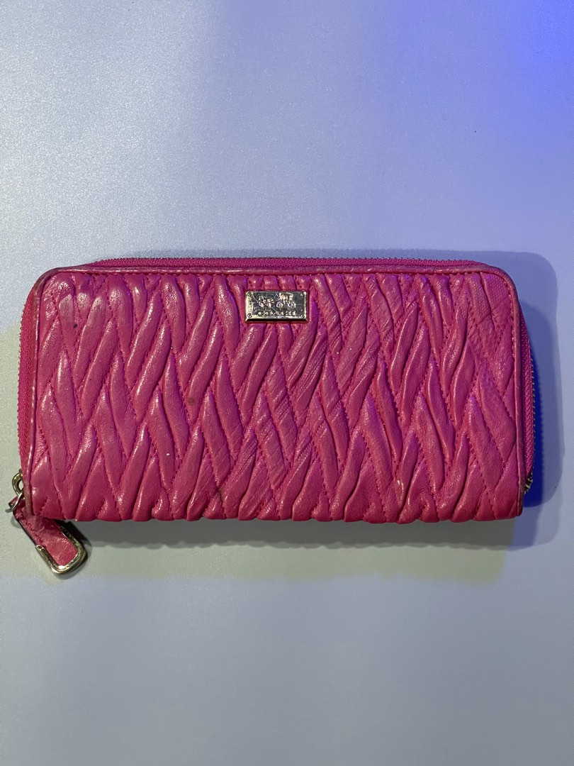 Coach Madison Gathered Leather Accordion Zip Wallet in pink LOCK RM30 ...