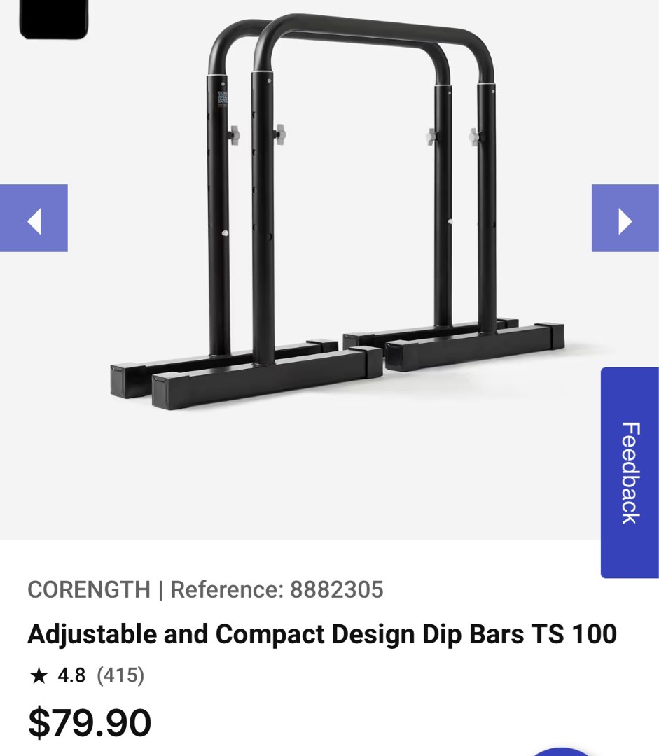 Corength Adjustable Dip Bars TS 100, Sports Equipment, Exercise ...