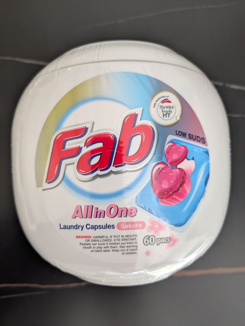 Fab All in One Laundry Capsules - Sakura - 60 Packs, Furniture & Home ...