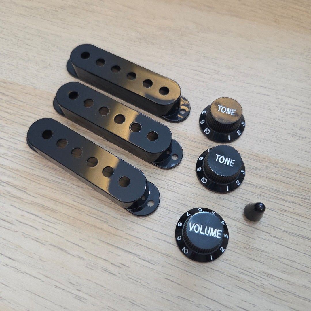 Guitar Pickup Cover 6 Hole Single Coil, Switch Tip, 2 Tone 1 Volume ...