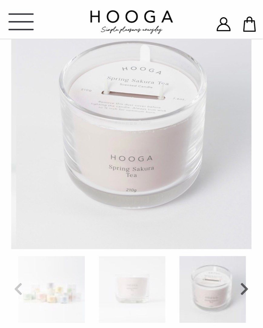 HOOGA Spring Sakura Tea/Jasmine and Bright Daisy Scented Candles ...