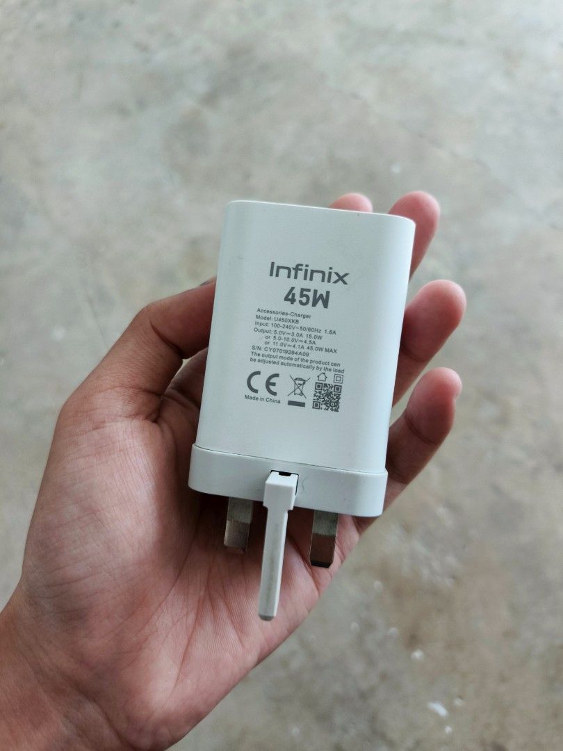 Infinix 45W Charger with USB-A to Type-C Cable, Mobile Phones & Gadgets ...