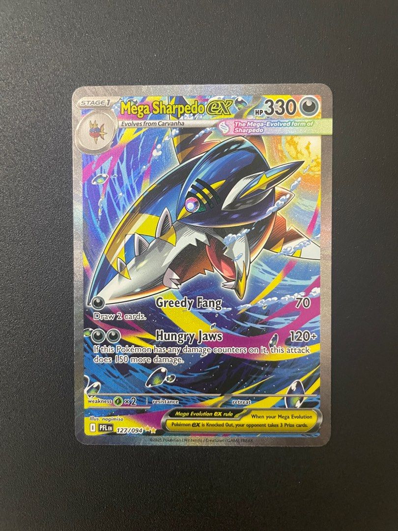 Mega Sharpedo EX SIR 127/049, Hobbies & Toys, Toys & Games on Carousell