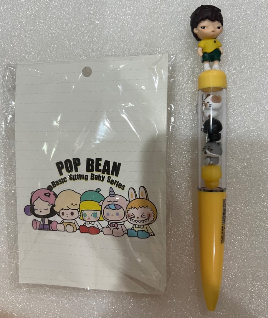 New popmart Hirono inspired pop bean Ballpoint Pen, Hobbies & Toys ...