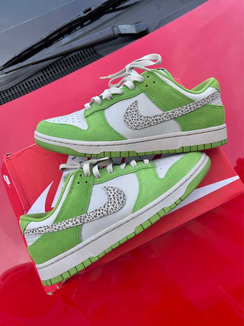 Nike Dunk Low Green Leopard, Men's Fashion, Footwear, Sneakers on Carousell