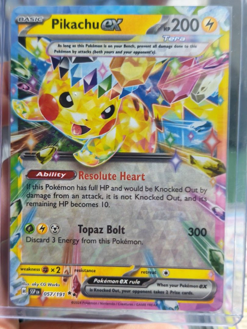 Pikachu EX TCG SSP 057/191 Pokemon Card, Hobbies & Toys, Toys & Games ...