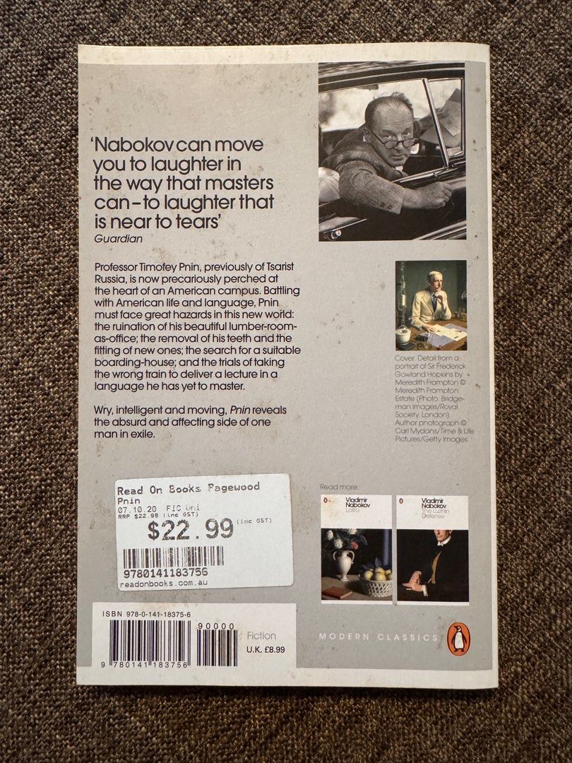 Pnin by Vladimir Nabokov, Hobbies & Toys, Books & Magazines, Fiction ...