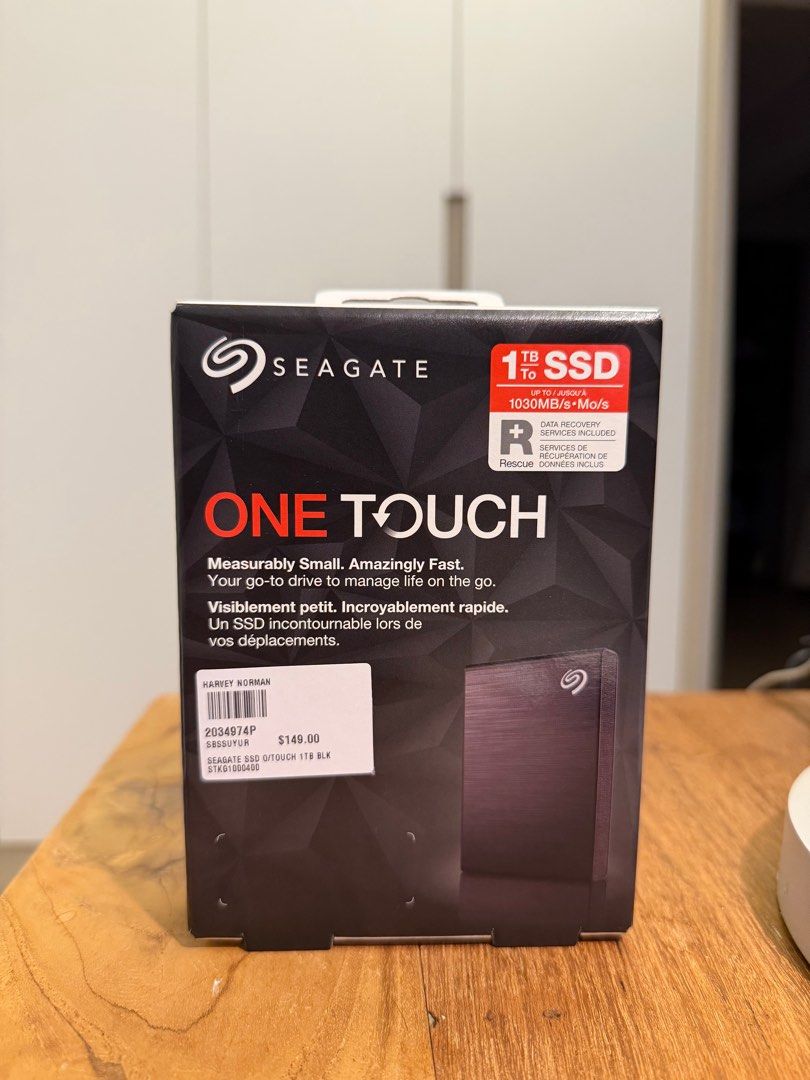 Seagate One Touch 1TB External SSD, Black, Computers & Tech, Parts ...