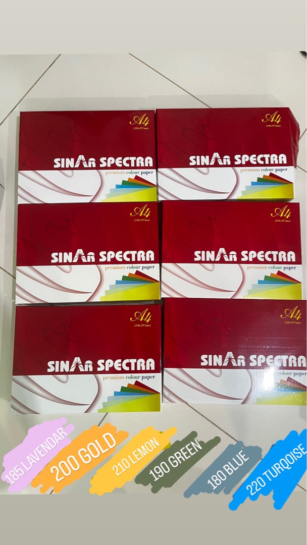 Sinar Spectra A4 Premium Colour Paper, Hobbies & Toys, Stationery ...