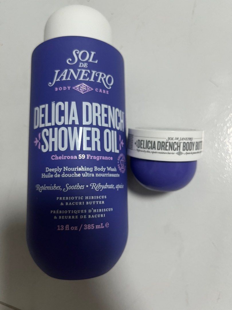 SOL DE JANEIRO Delicia Drench Shower Oil 385ml & Body Butter 25 & 75ml ...