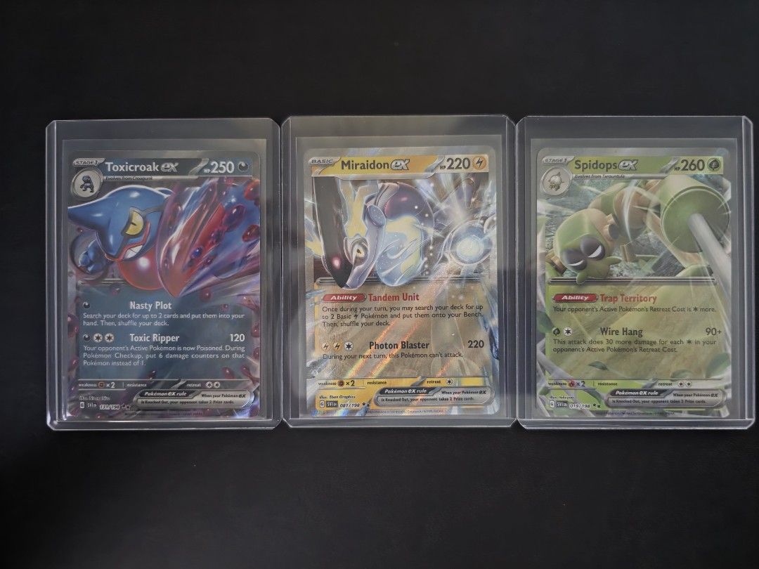 Toxicroak EX, Miraidon EX, Spidops EX - Scarlet & Violet Base Set ...