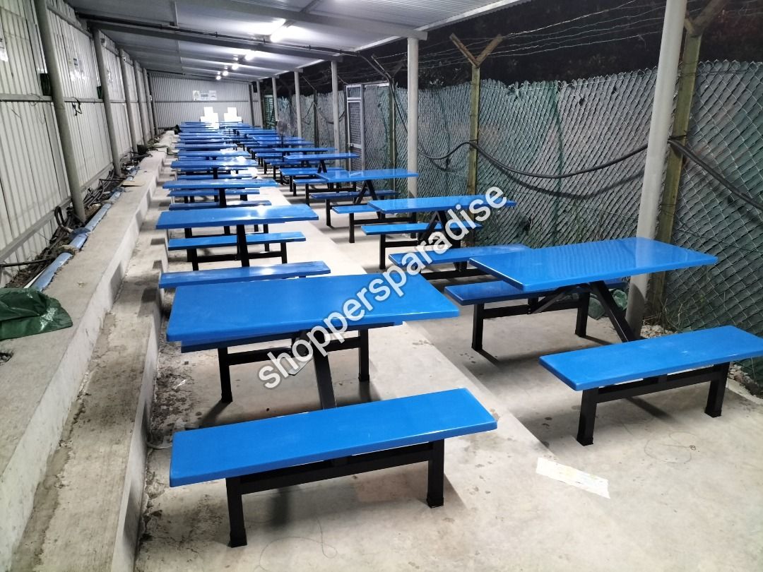 TSDT 00UAA - Fiberglass table + bench set, 1 Table + 2 Benches, canteen ...