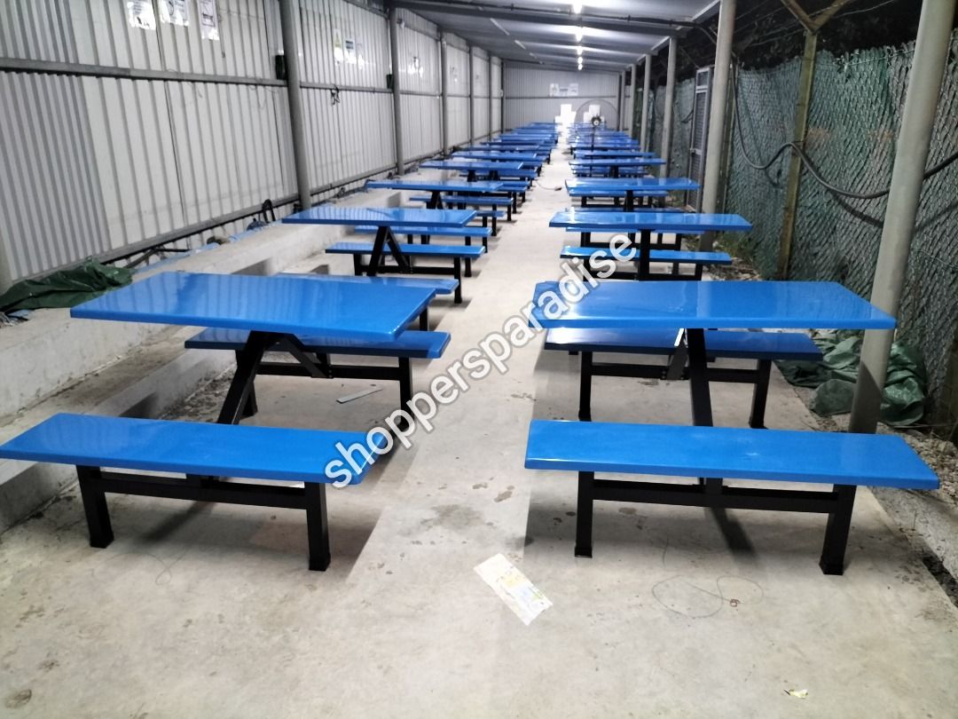 TSDT 00UAA - Fiberglass table + bench set, 1 Table + 2 Benches, canteen ...