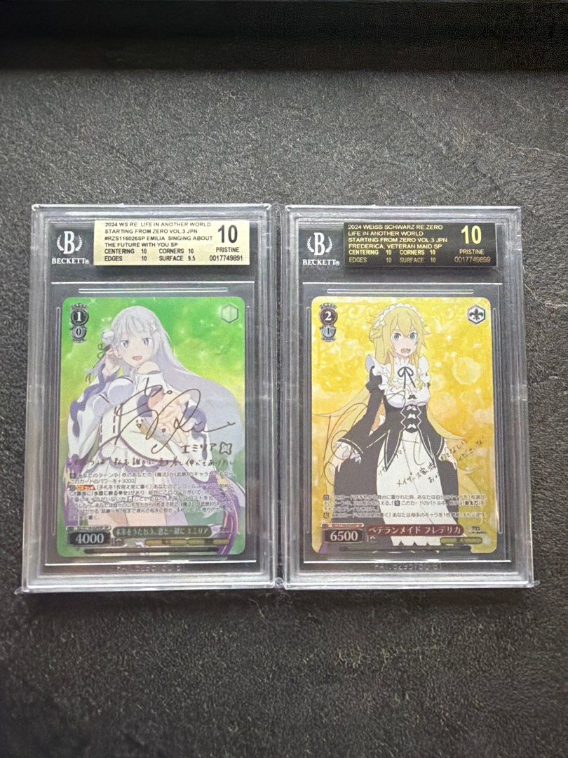 Weiss Schwarz Re:Zero Emilia & Frederica Beckett Graded 10, Hobbies ...