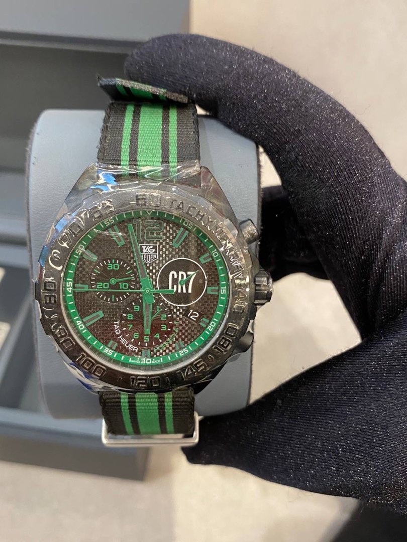 2017 TAG HEUER CRISTIANO RONALDO CR7 GREEN FLASH CHRONOGRAPH REF CAZ1113 LIMITED TO 3000 PIECES ...