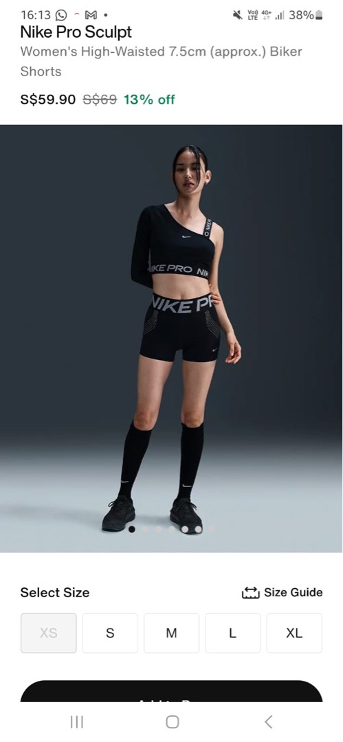 3 inch Pro sculpt Nike, Women's Fashion, Bottoms, Shorts on Carousell