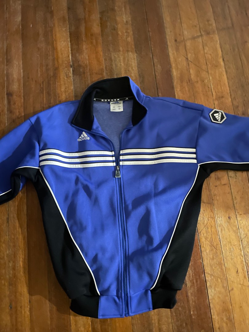 Adidas Blue Soccer Football Jacket, Men's Fashion, Coats, Jackets and ...