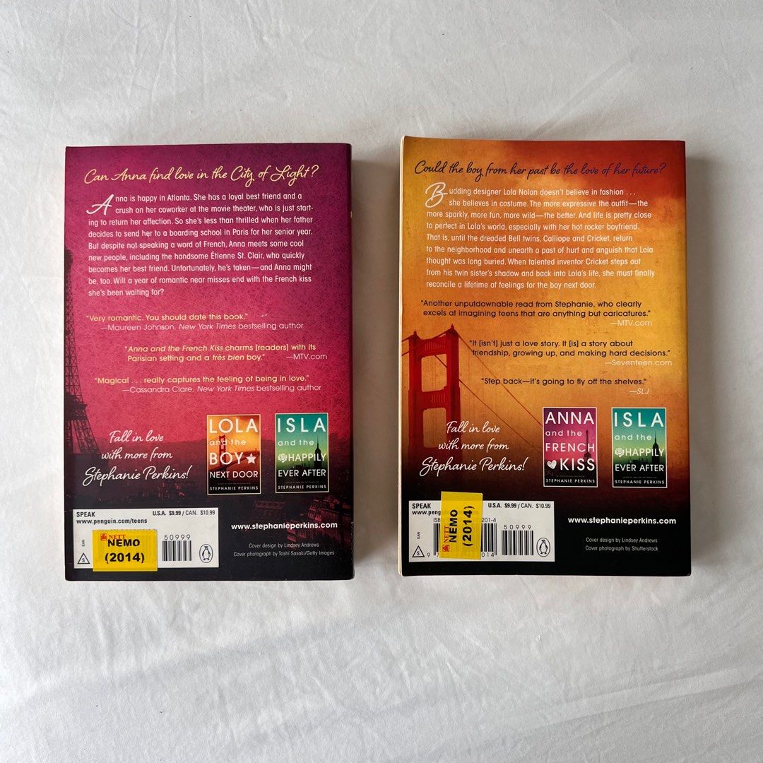 Anna and the French Kiss, Lola and the Boy Next Door by Stephanie ...