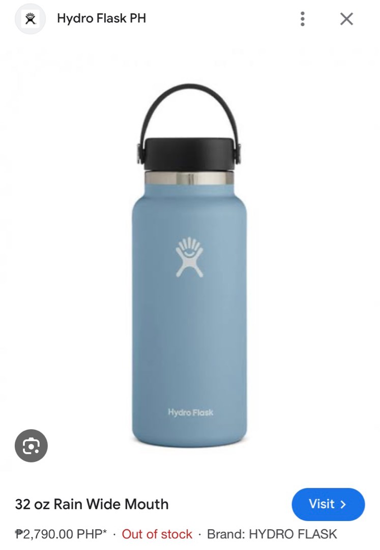 Authentic Hydroflask 32 oz Rain, Furniture & Home Living, Kitchenware & Tableware, Water Bottles ...