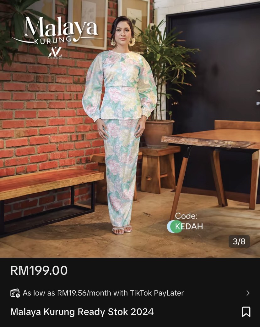 Baju Kurung Malaya Kurung Azuredzua, Women's Fashion, Muslimah Fashion ...