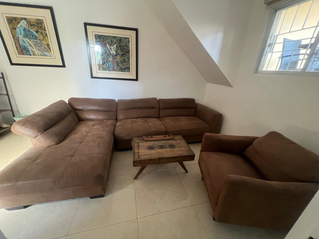 Buffalo leather sofa and chair., Furniture & Home Living, Furniture ...