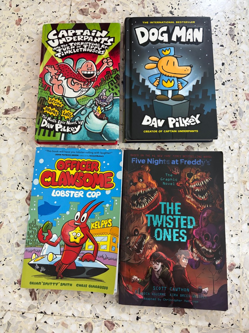Captain underpants; Dog man; Officer Clawsome; The Twisted One, Hobbies ...