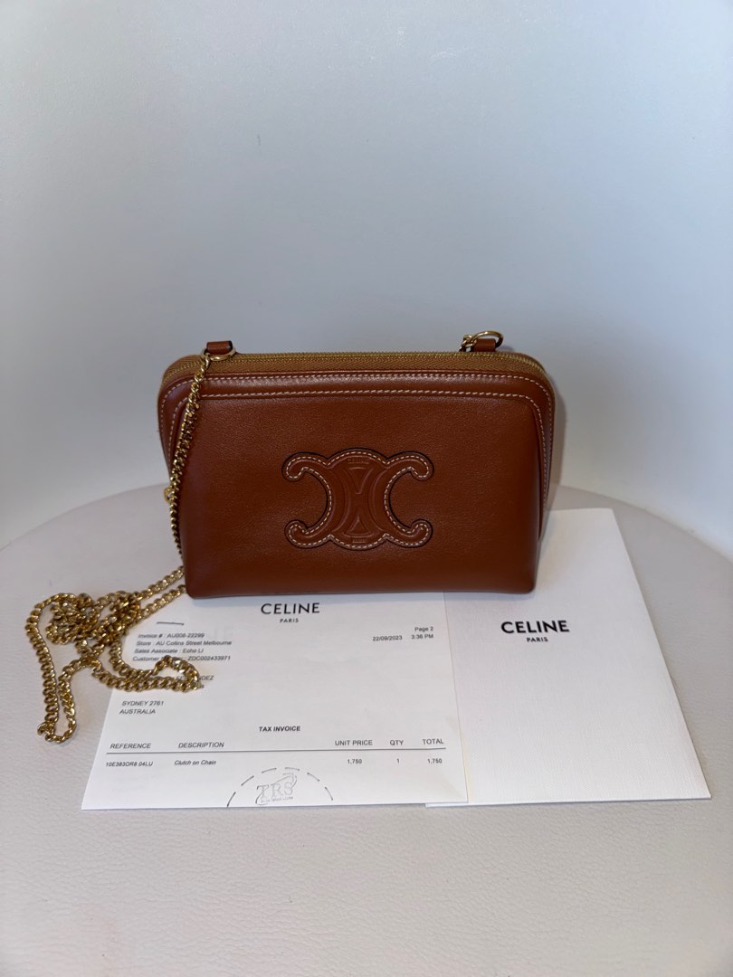 Celine Triomphe Clutch on Chain, Luxury, Bags & Wallets on Carousell