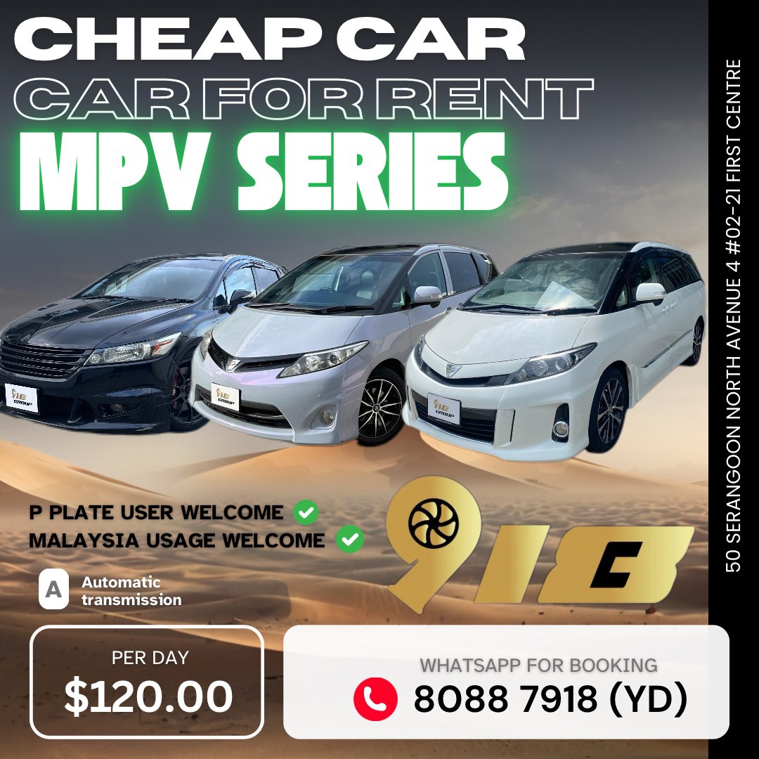 CHEAP CAR RENTAL! MPV! NO DEPOIS! P PLATE WELCOME! MALAYSIA WELCOME!, Cars, Car Rental on Carousell