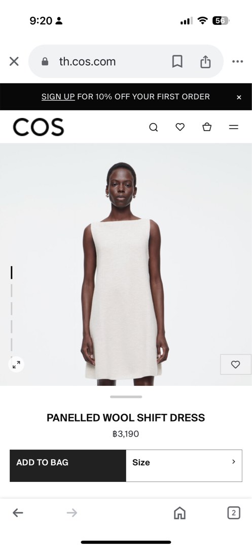 COS light beige panelled wool shift dress, Women's Fashion, Dresses ...