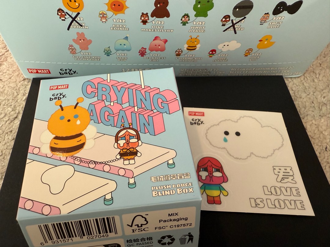 Crying again plush badge Love is Love, Hobbies & Toys, Toys & Games on ...