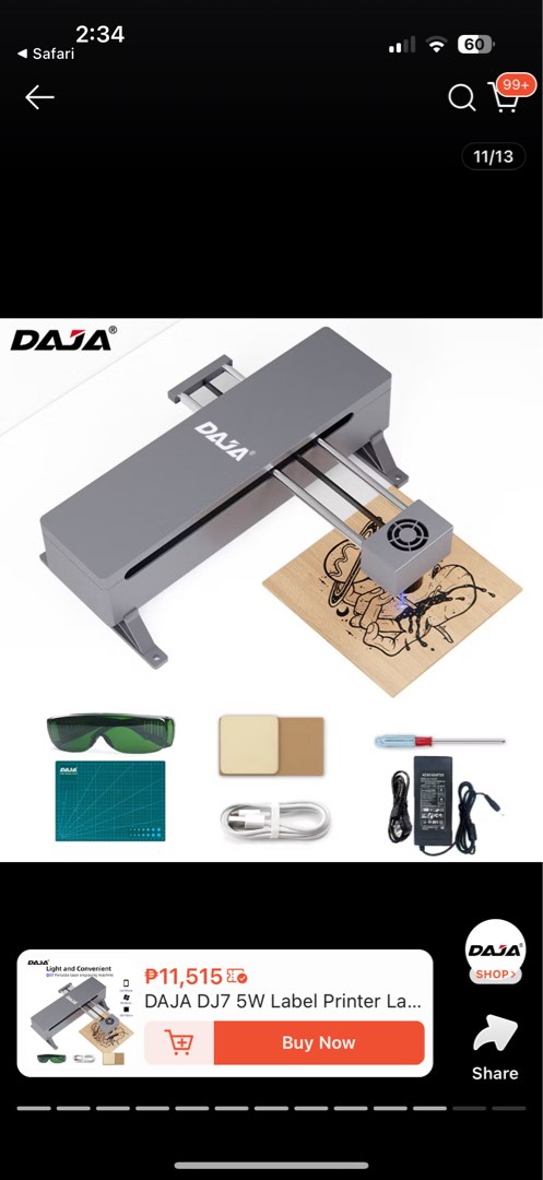 DAJA D7 Laser Engraver with Rotary Axis, Computers & Tech, Office & Business Technology on Carousell