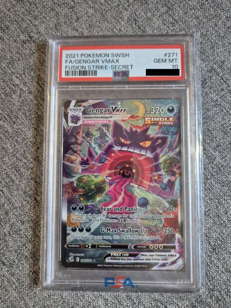 Gengar Vmax Fusion Strike psa 10, Hobbies & Toys, Toys & Games on Carousell