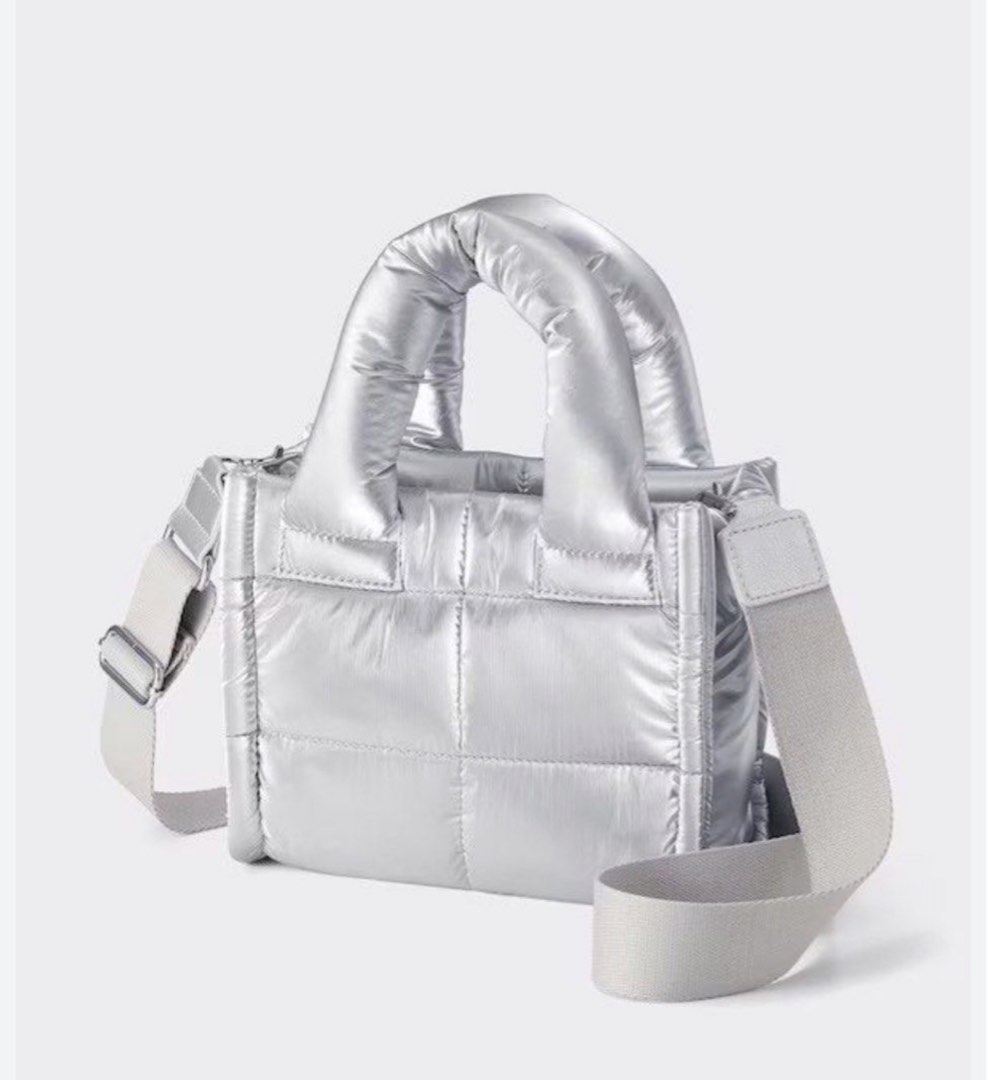 GU Puff Mini Shoulder Bag in Silver, Women's Fashion, Bags & Wallets ...