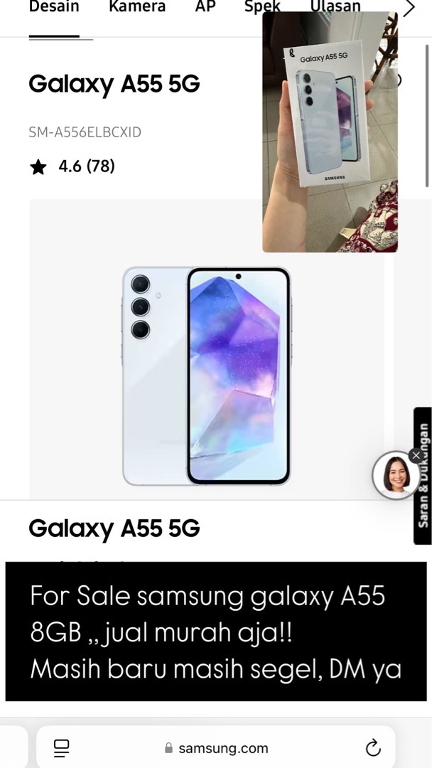 Handphone Samsung Galaxy A55 5G - 8/256GB, Telepon Seluler & Tablet ...