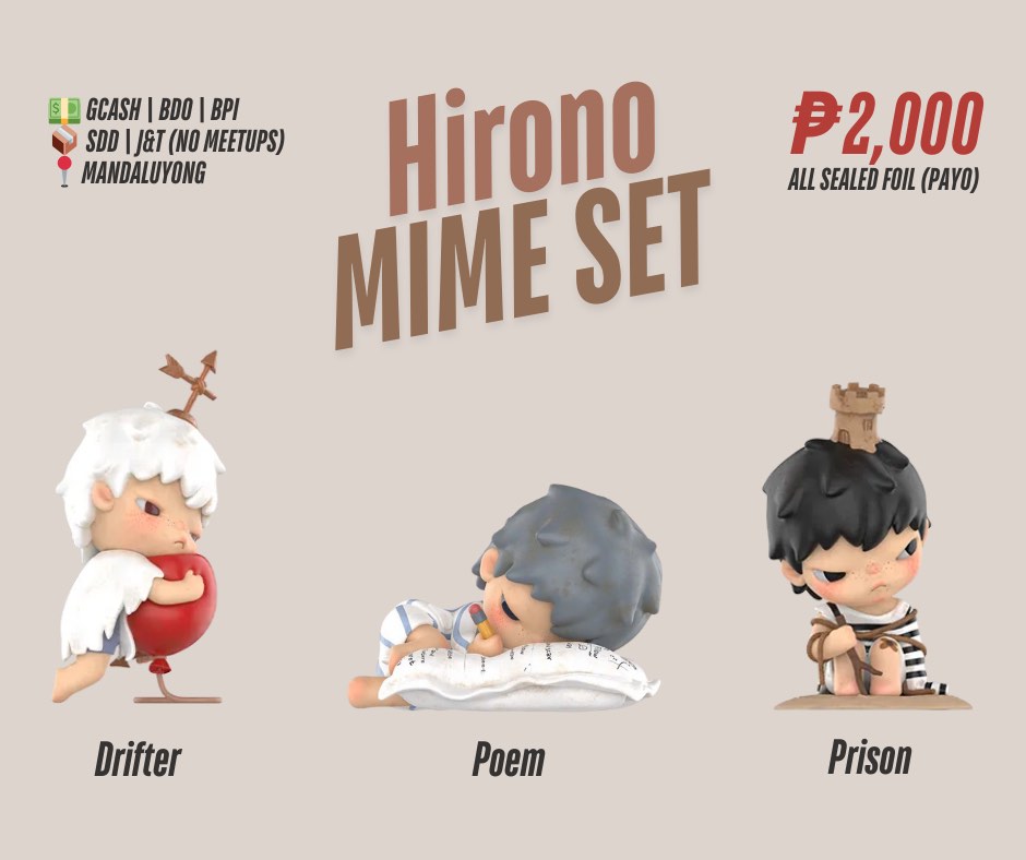 Hirono Mime Set (Poem, Drifter, Prison), Hobbies & Toys, Toys & Games ...