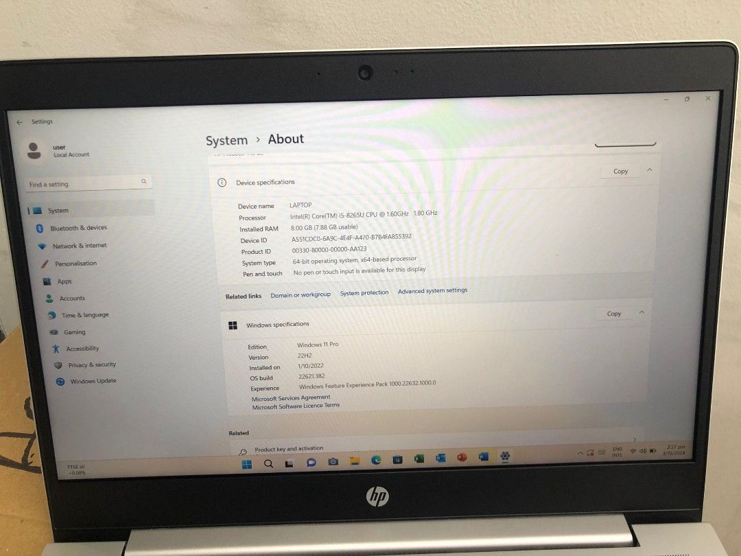 🔴HP ProBook G5/G6 Laptop computer Intel i5-8265U- 8GB RAM- 256GB SSD ...