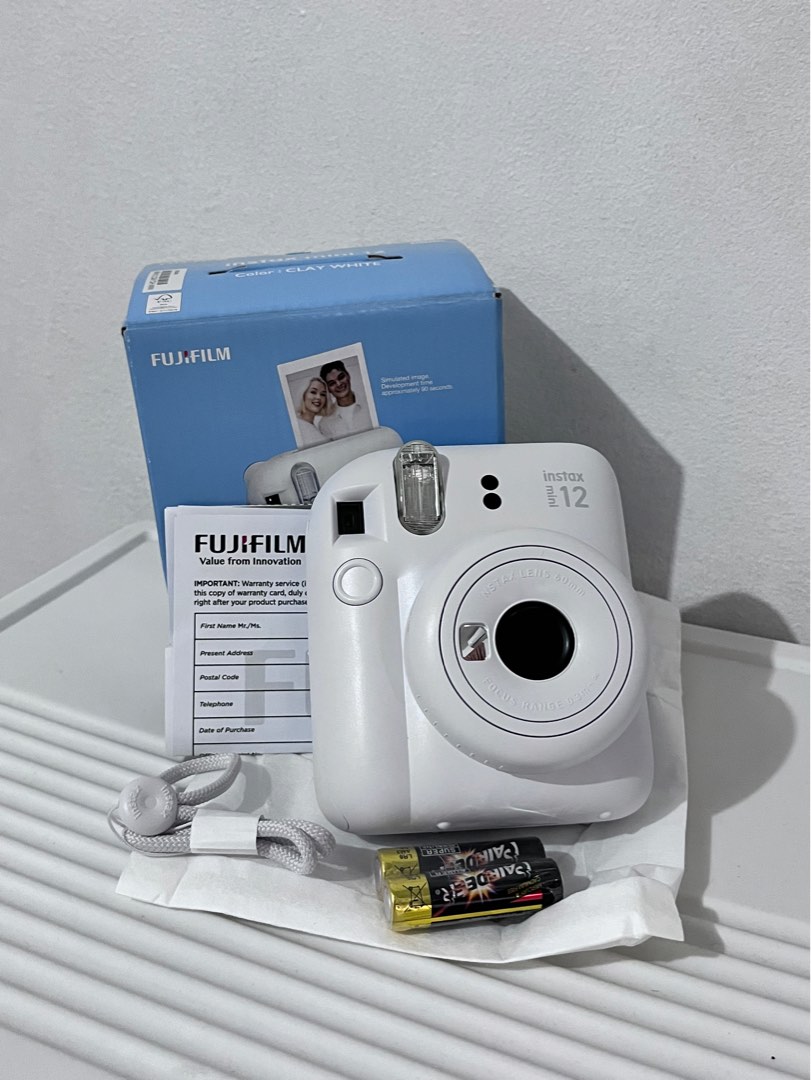 Instax Mini 12 Clay White, Photography, Cameras on Carousell