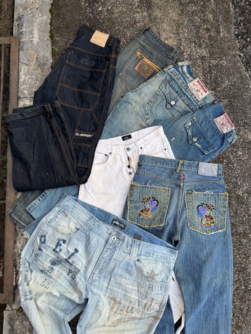LEVIS 501XX SOHK BAGGY TRUE RELIGION RMC DOLCE GABBANA BIG E DENIM JEANS, Men's Fashion, Bottoms ...