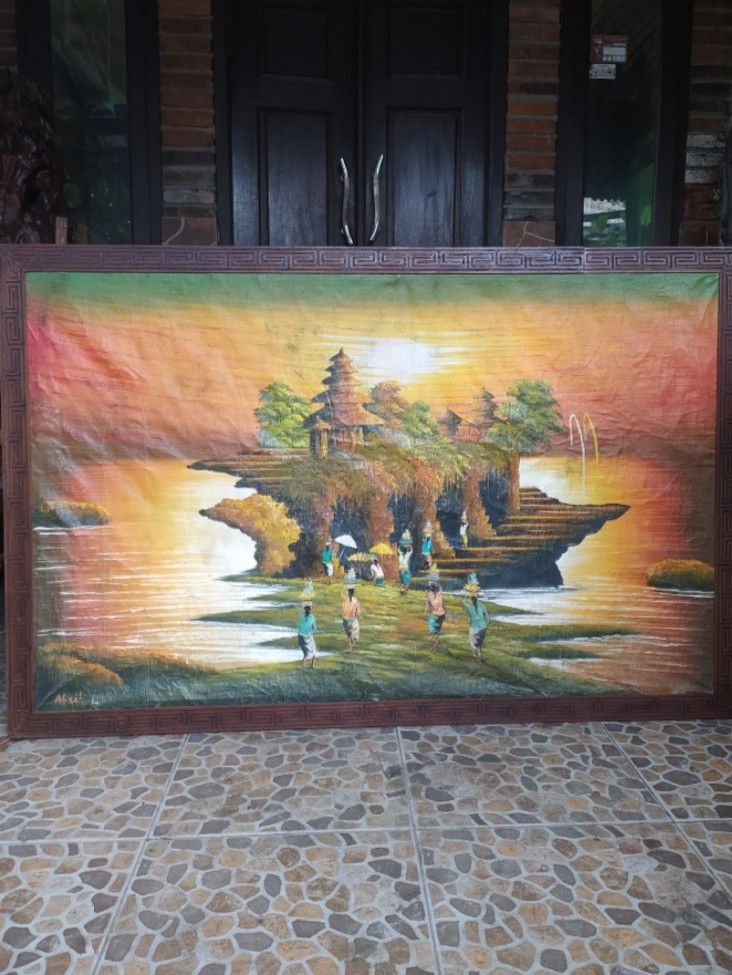 Lukisan ubud karya Absah, Antik, Pajangan di Carousell