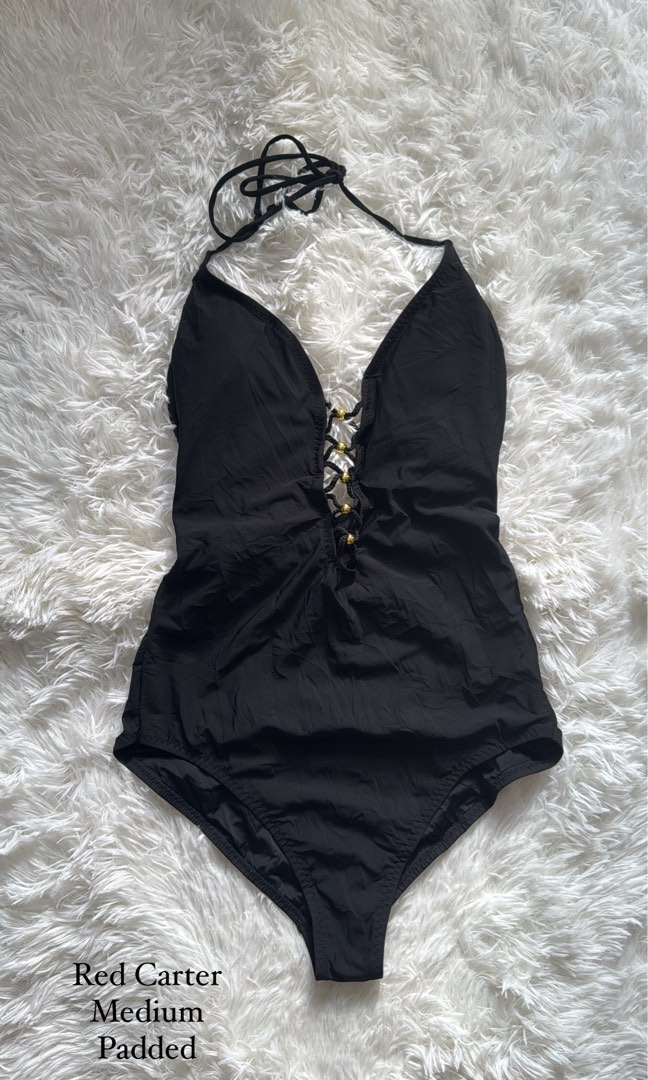 (M) RED CARTER ONE PIECE SWIMSUIT, Women's Fashion, Swimwear, Bikinis ...