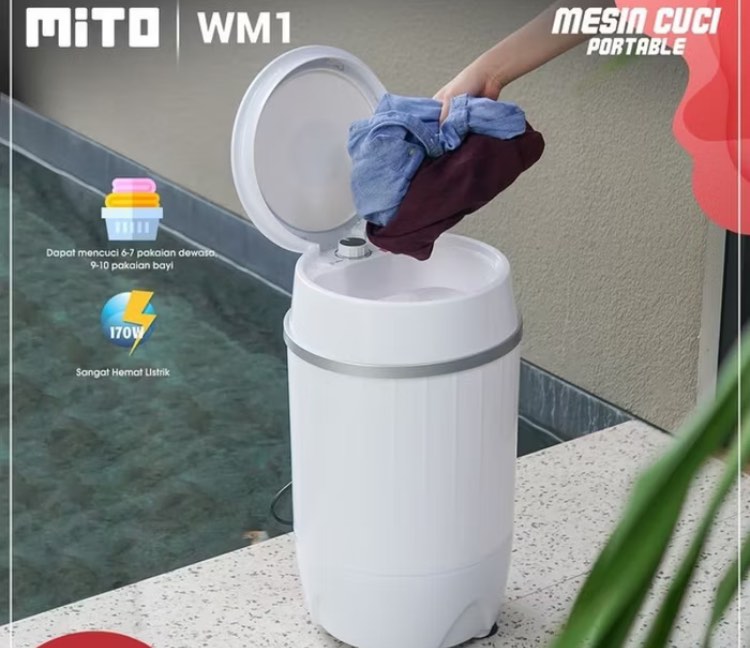 Mesin Cuci Mini Portable Mito WM 1 Kapasitas 3,5 kg Washing Machine ...