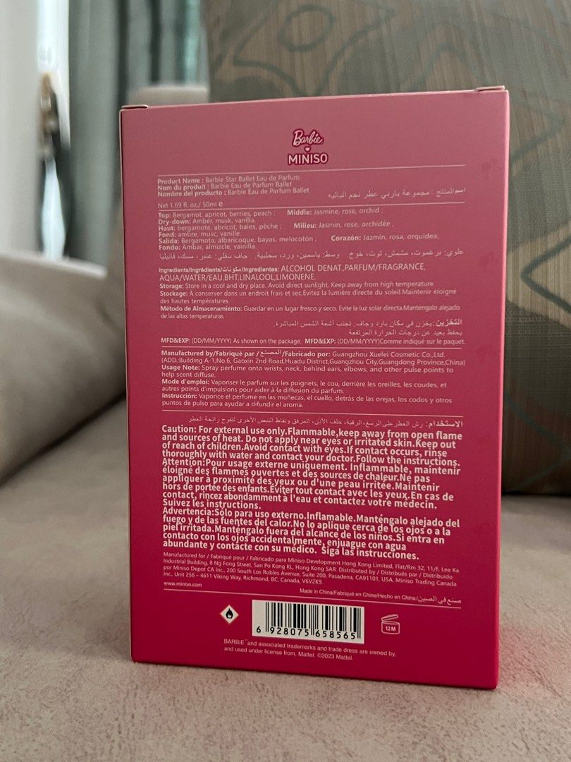 Miniso Barbie Perfume, Beauty & Personal Care, Fragrance & Deodorants ...