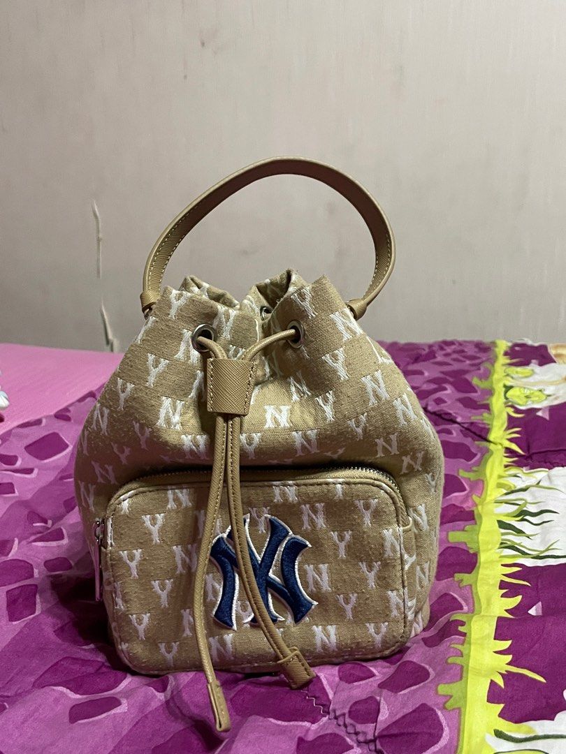 MLB NEW YORK YANKEES BLACK MONOGRAM JACQUARD BUCKET BAG (100% ORIGINAL ...