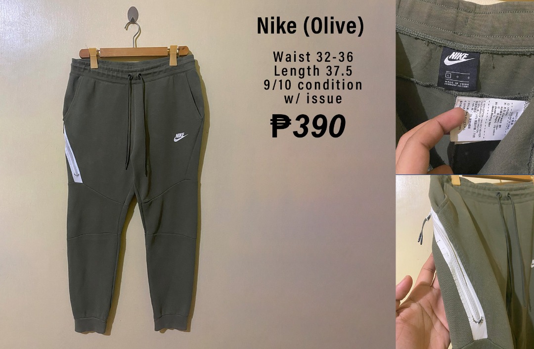 Nike Olive Green Tech Fleece Pants, Men's Fashion, Bottoms, Trousers on ...