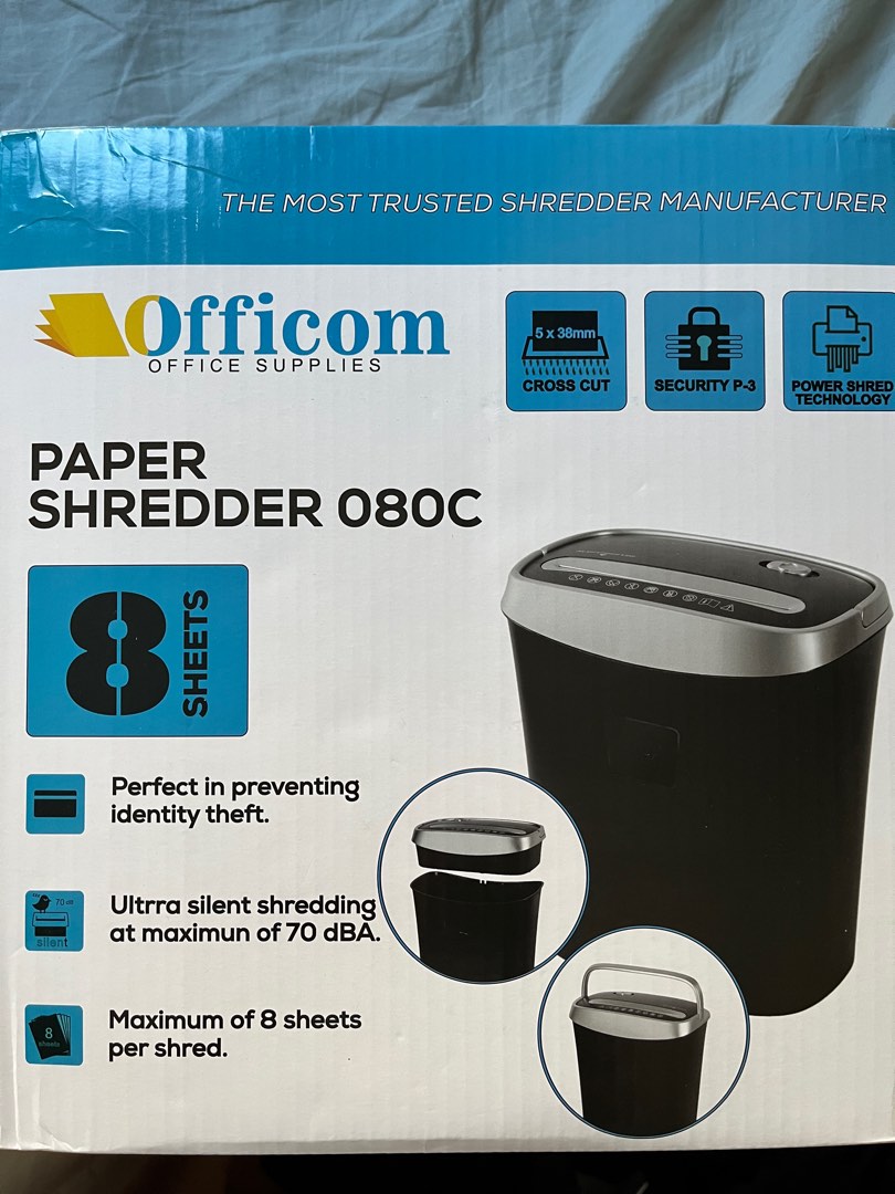 Officom 8-Sheet Automatic Paper Shredder 080C, Computers & Tech ...